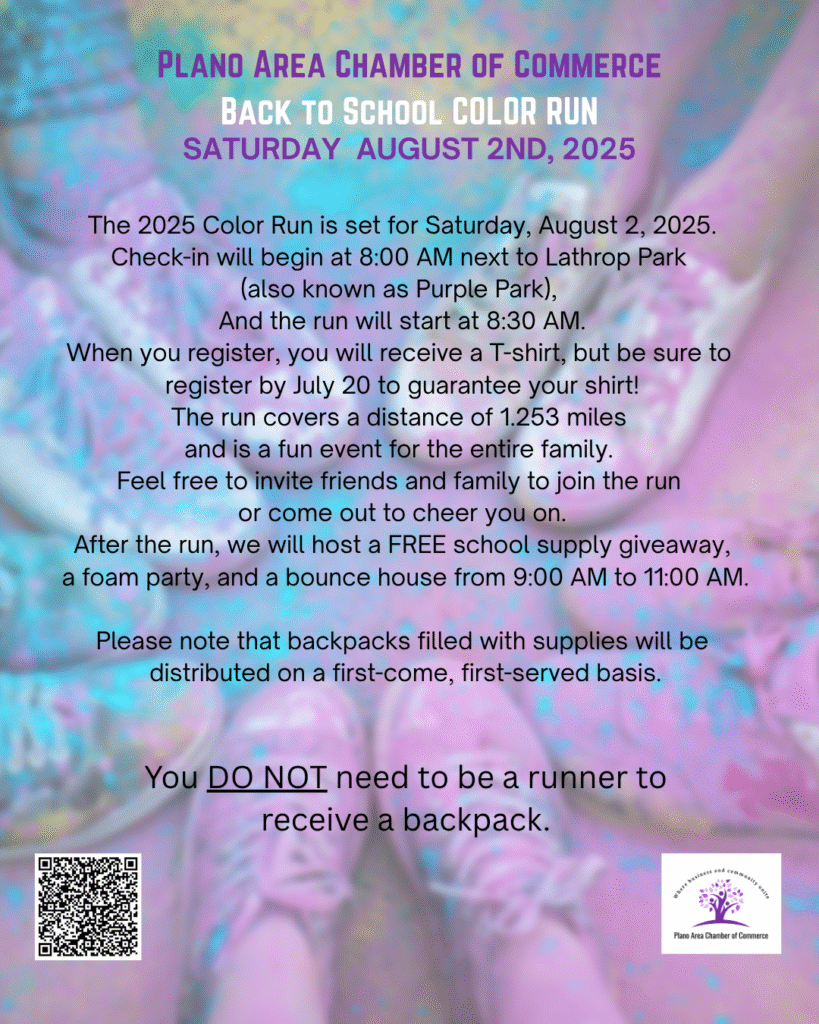 Back to School Color Run – Plano Area Chamber of Commerce